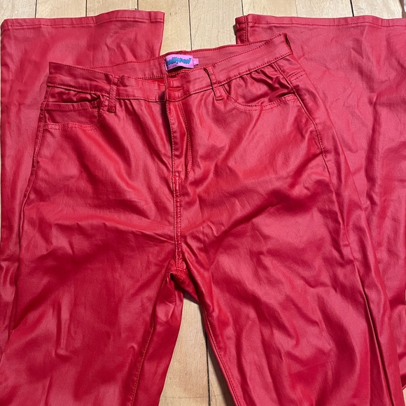 Edikted | Pants & Jumpsuits | Edikted Red Vegan Leather Pants | Poshmark